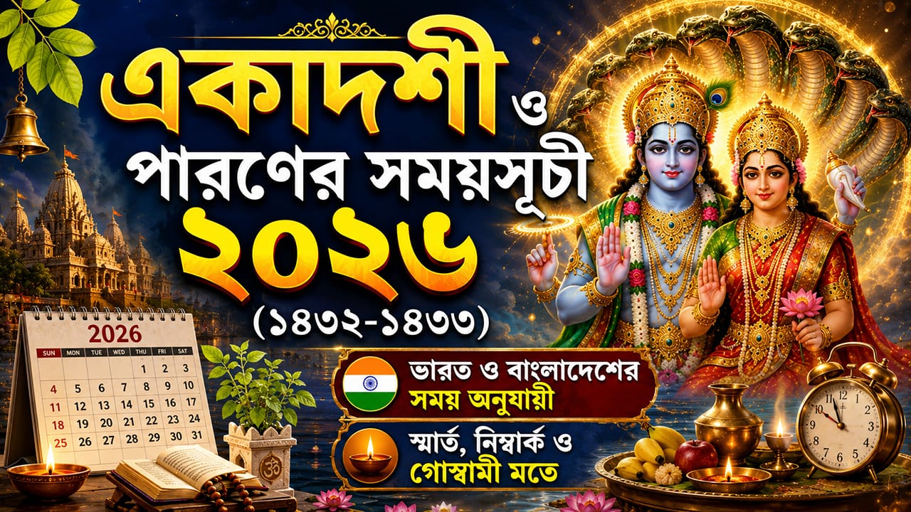 একাদশী তালিকা ২০২৬ (১৪৩২-১৪৩৩) | ব্রত উপবাস ও পারণের সময়সূচী ...